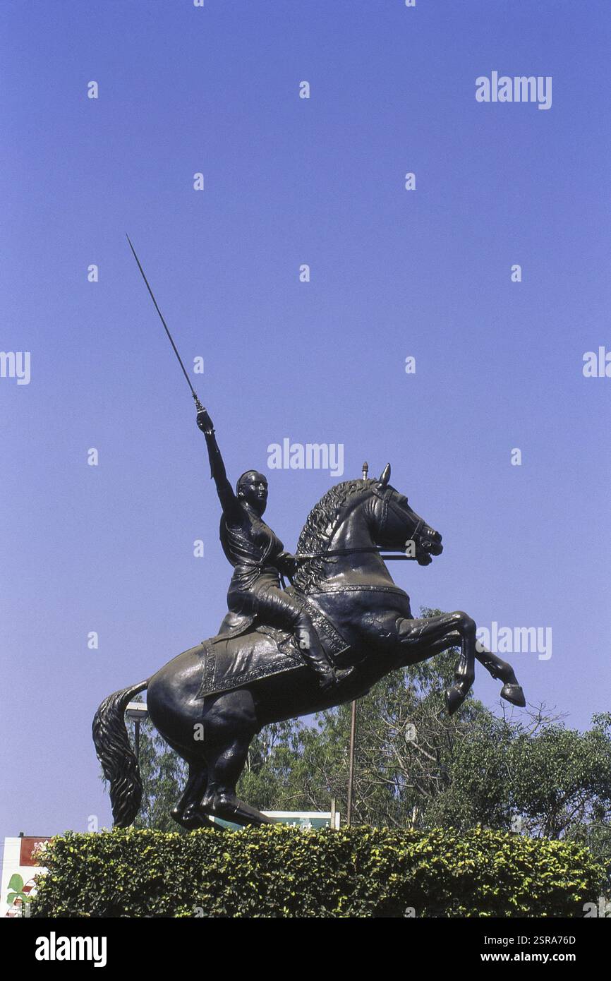 Statue of Tara Rani against blue sky, Kolhapur, Maharashtra, India ...