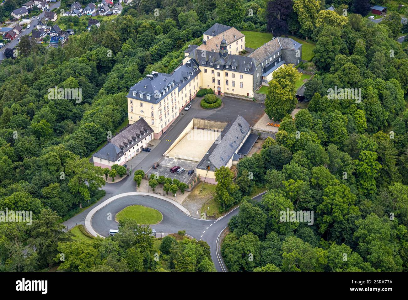 Aerial view, Wittgenstein Castle in the forest, Wittgenstein Art, Bad ...