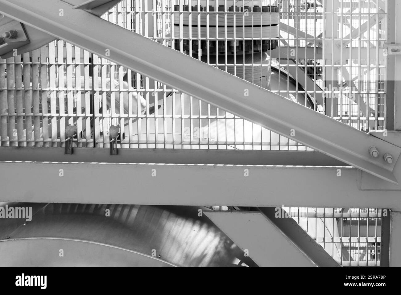 Detailed view of an industrial metal framework showcasing engineering ...