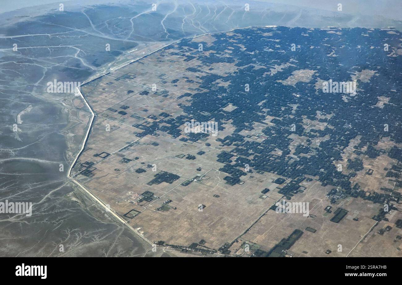 Aerial view of rural Bangladesh. Top view of Dhaka, Bangladesh. Bird's ...