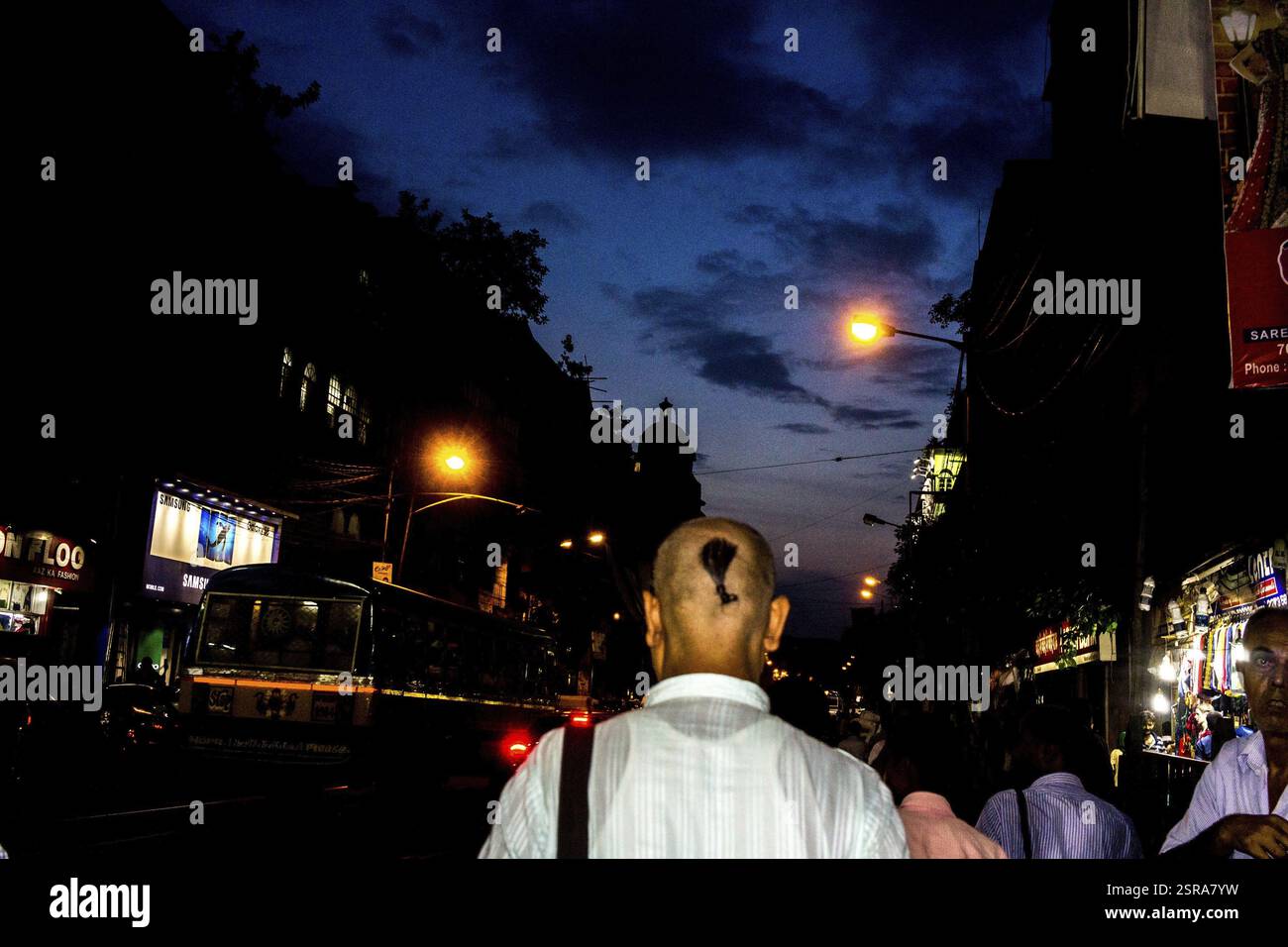 Brahmin walking on Mahatma Gandhi Road, Kolkata, West Bengal, India ...