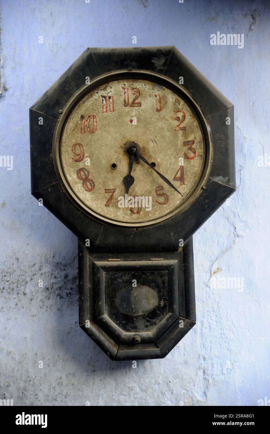 Vintage wall clock, India, Asia Stock Photo - Alamy