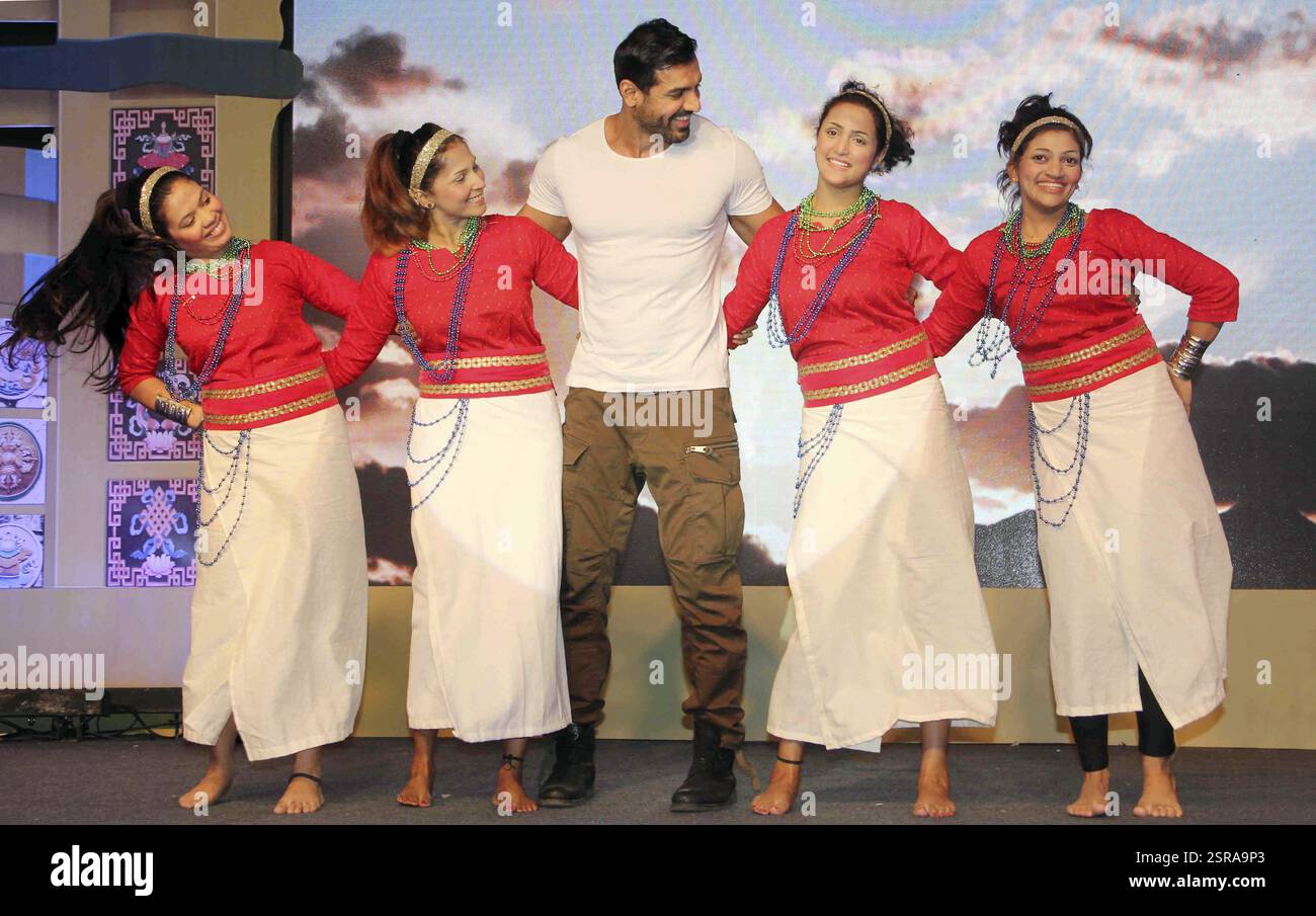 Bollywood actor John Abraham swings traditional dancers from the North ...