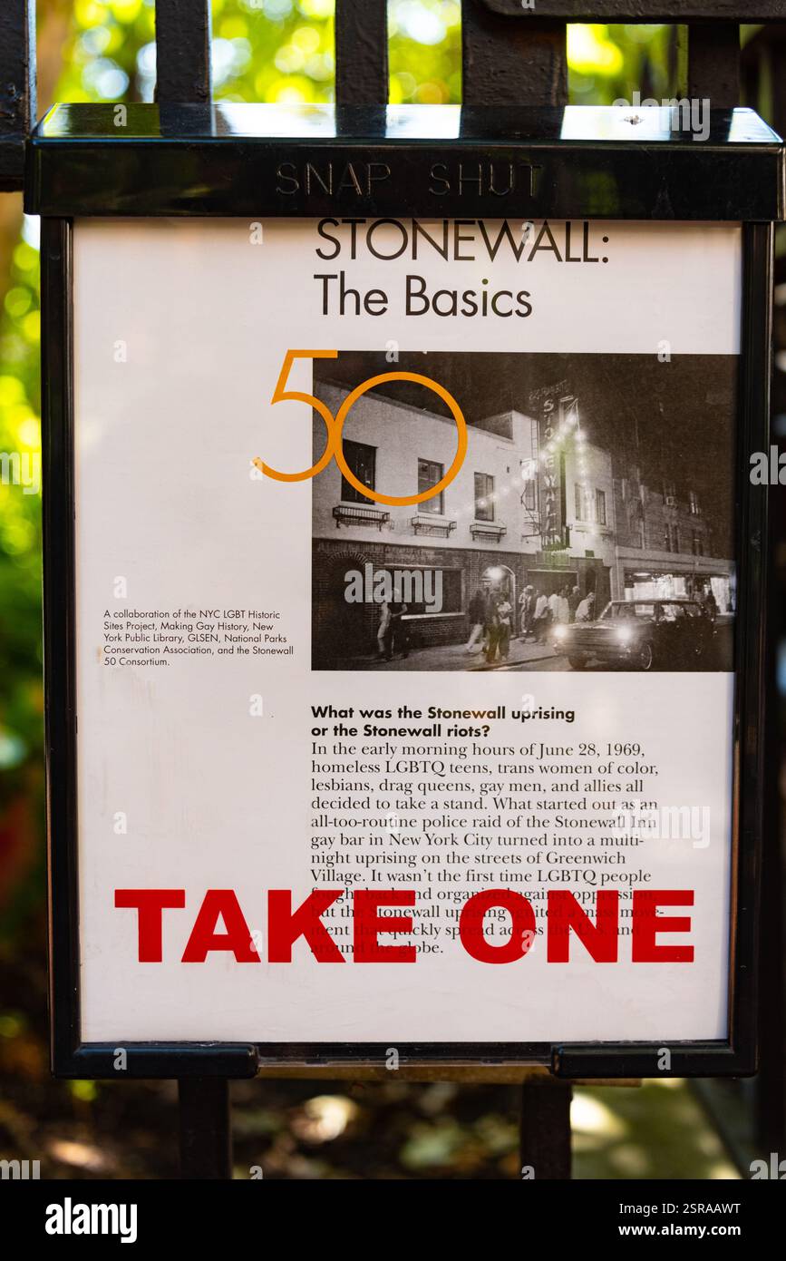 Sign with information about the NPS Stonewall Monument, located in ...