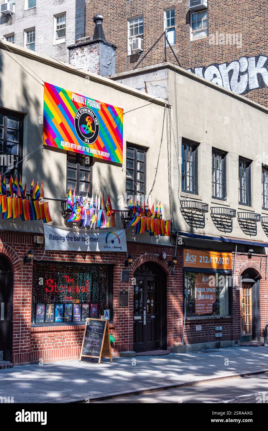 Stonewall Inn bar, site of the 1969 LGBTQ uprising against police. The ...