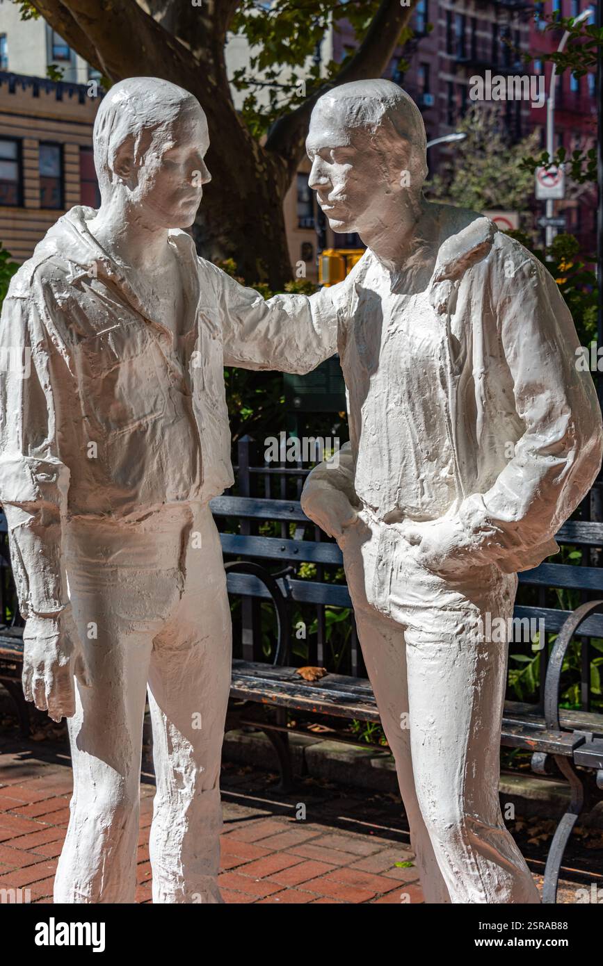 Detail of figures at the NPS Stonewall Monument, located in Christopher ...