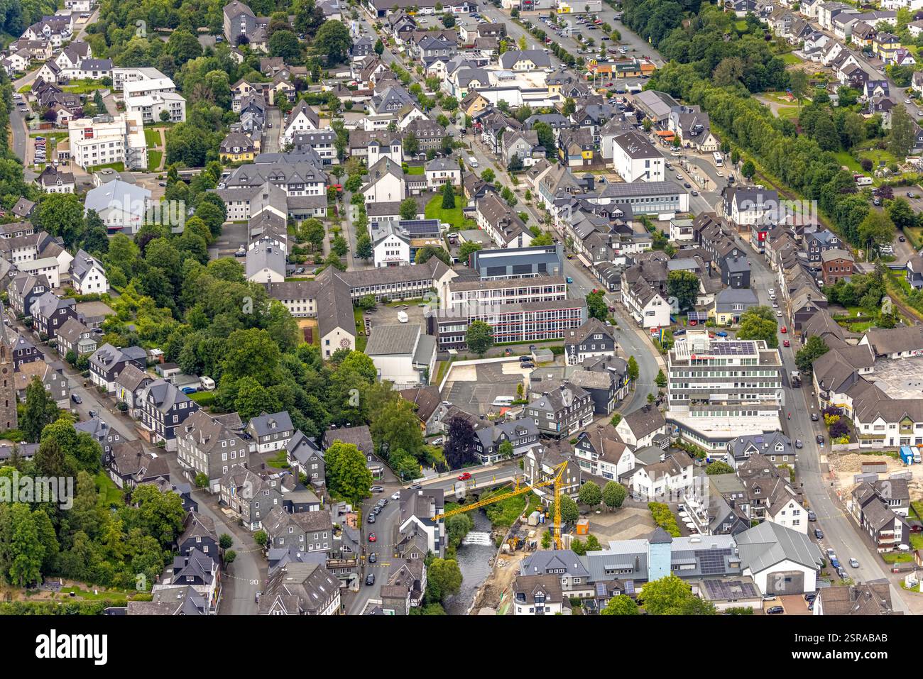 Aerial view, Johannes-Althusius-Gymnasium, district court and police ...
