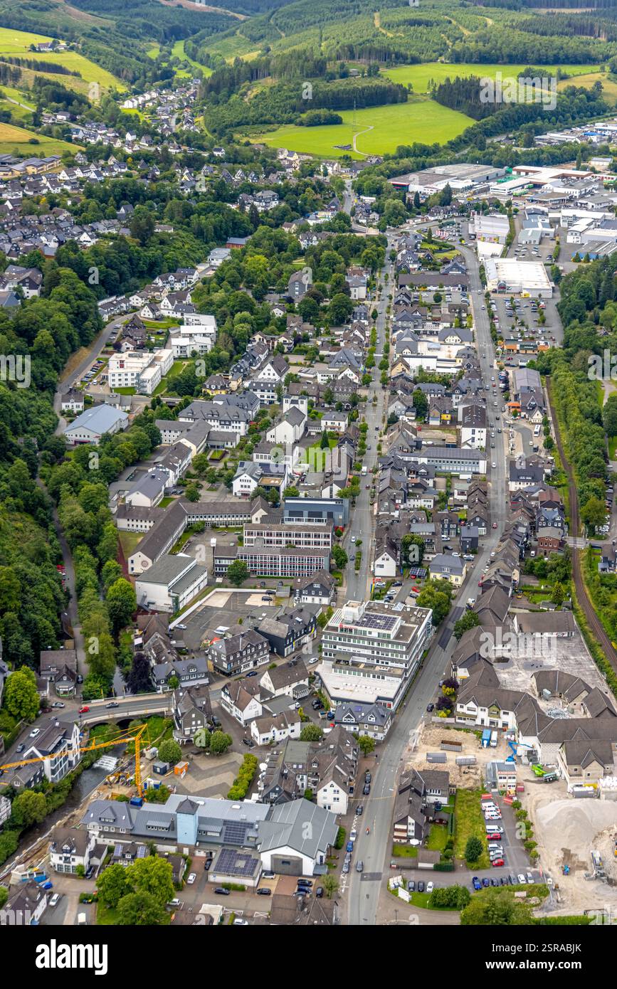 Aerial view, Johannes-Althusius-Gymnasium, district court and police ...
