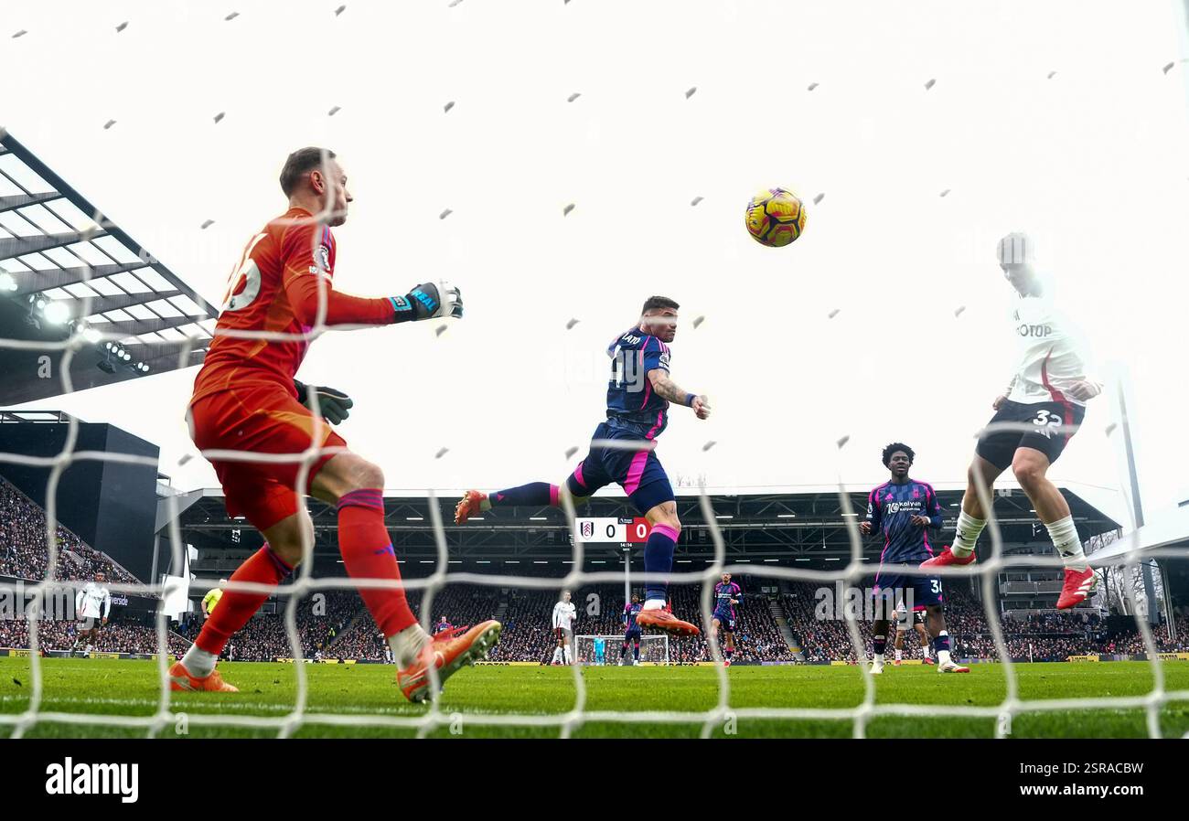 Fulham's Emile Smith Rowe scores their side's first goal of the game ...