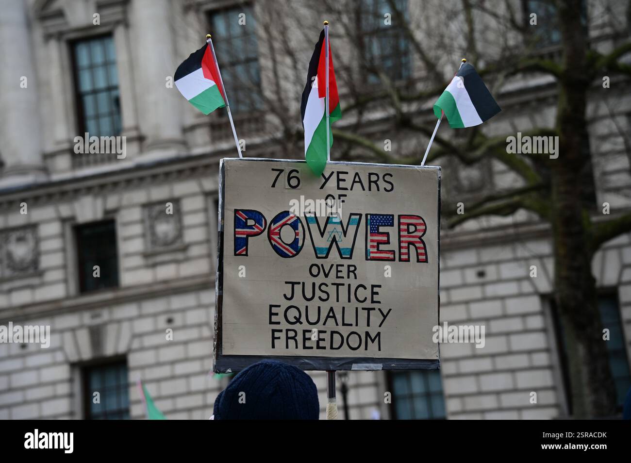 LONDON, UK. 15th Feb, 2025. Thousands assembled at the Whitehall ...
