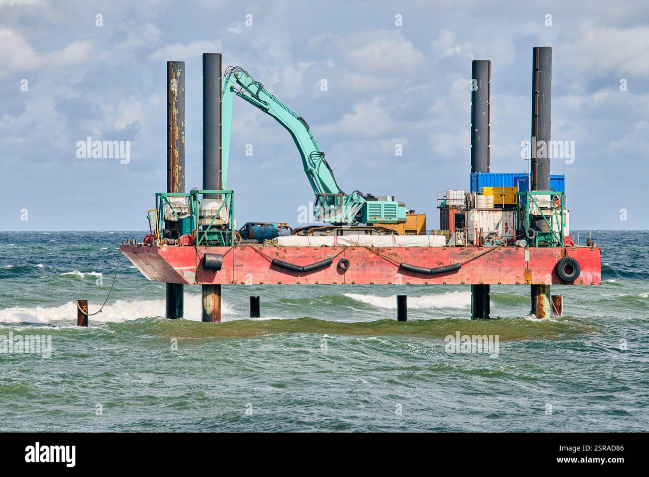 Large ocean construction platform featuring hi-res stock photography ...
