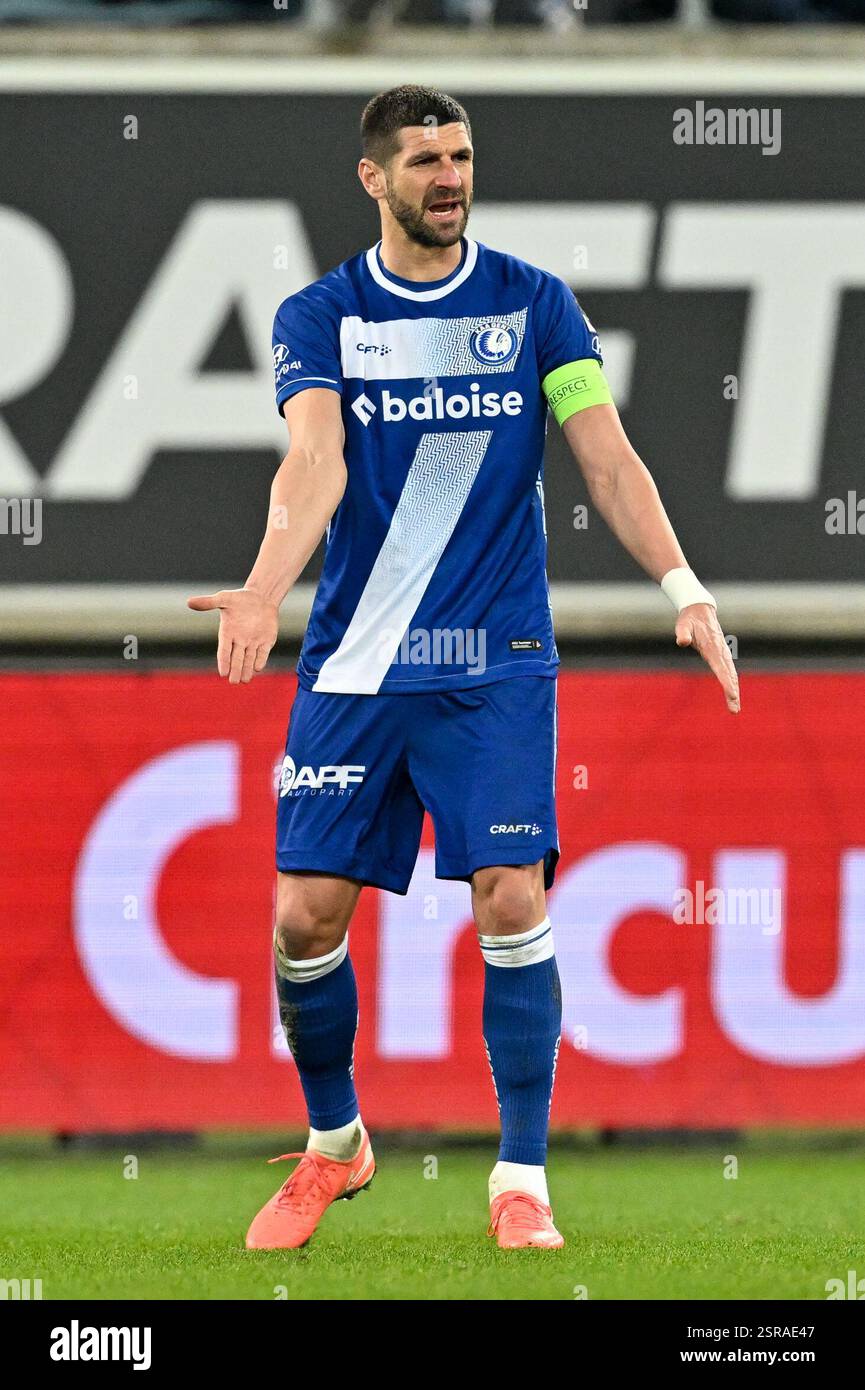 Stefan Mitrovic (13) of AA Gent pictured during the Jupiler Pro League ...