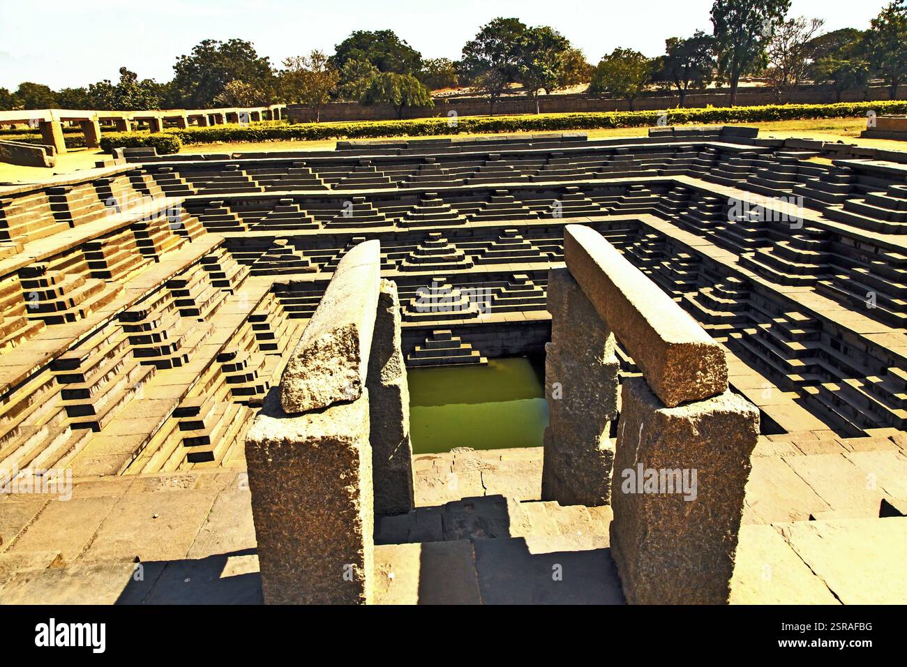 Pushkarani sacred water tank, Hampi, Karnataka, India, Asia Stock Photo ...
