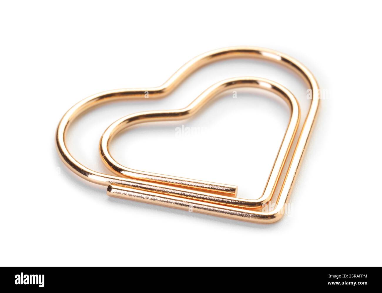 Heart shaped paper clip isolated on white Stock Photo - Alamy