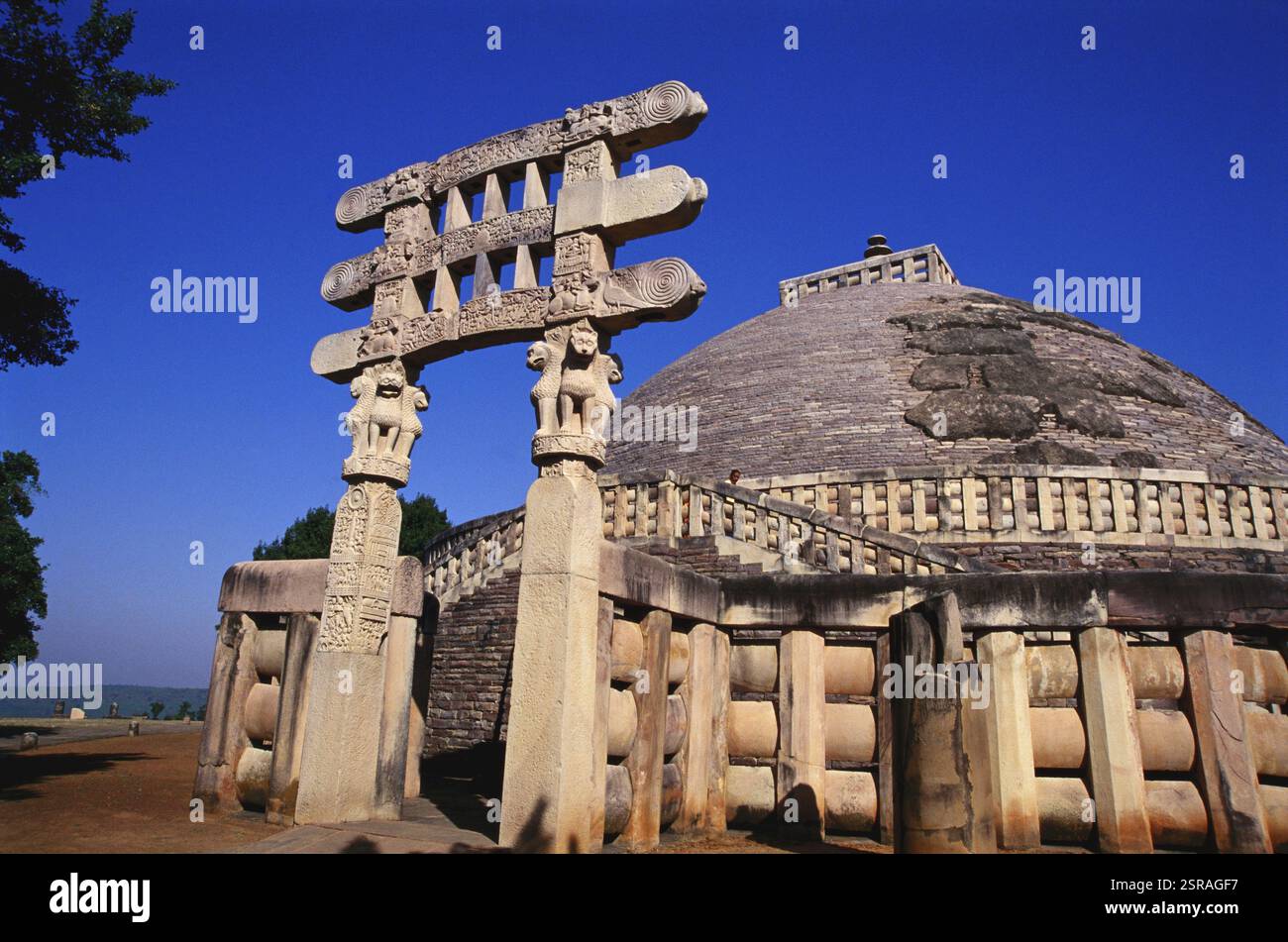 Southern gate and stupa ADI, Sanchi, Madhya Pradesh, India, Asia Stock ...