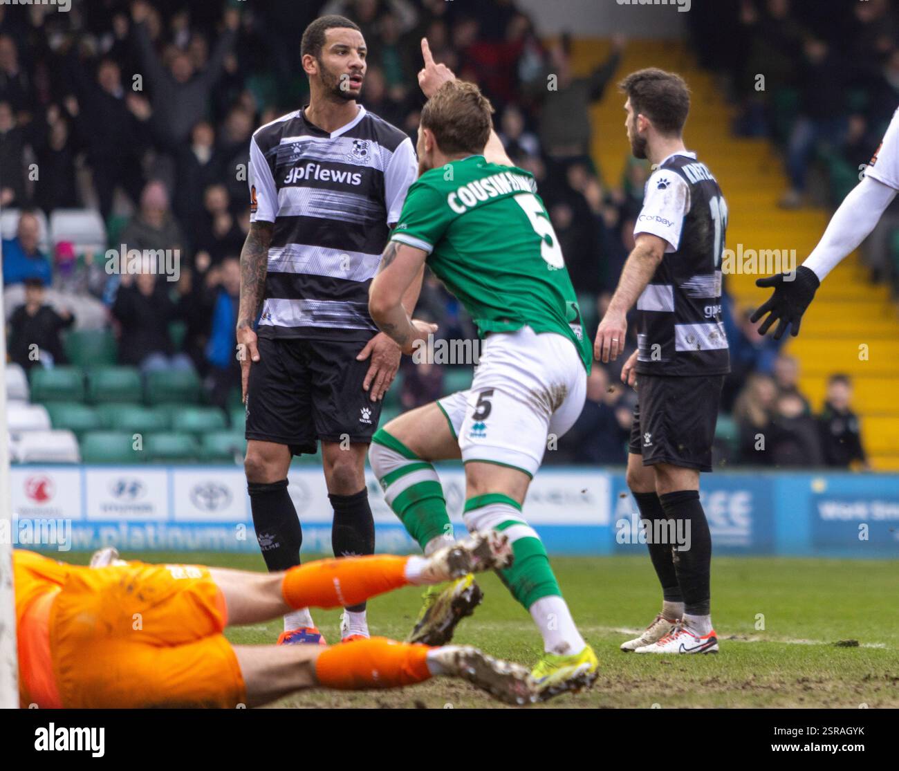 Finn Cousin-Dawson of Yeovil Town Celebrates scoring his clubs first ...