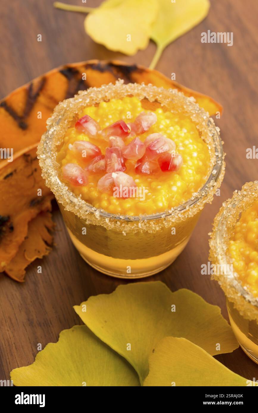 Pumpkin pudding with tapioca pearls, lodz, poland Stock Photo - Alamy