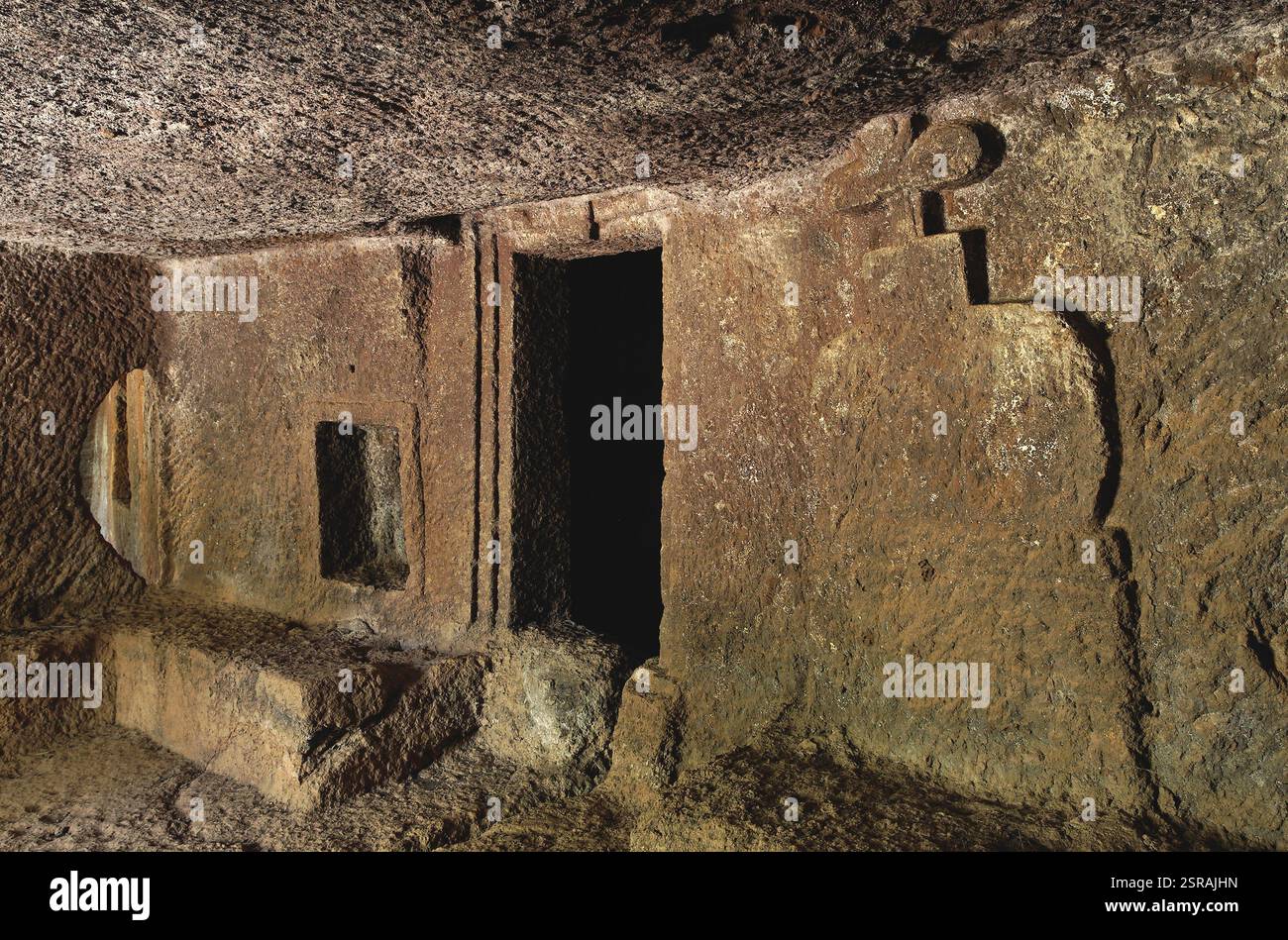 Inside view of cave number five stupa in relief in Panhale Kazi caves ...