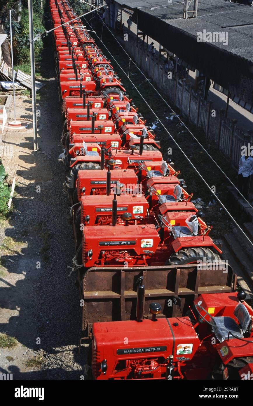Tractors on transport train, India, Asia Stock Photo - Alamy