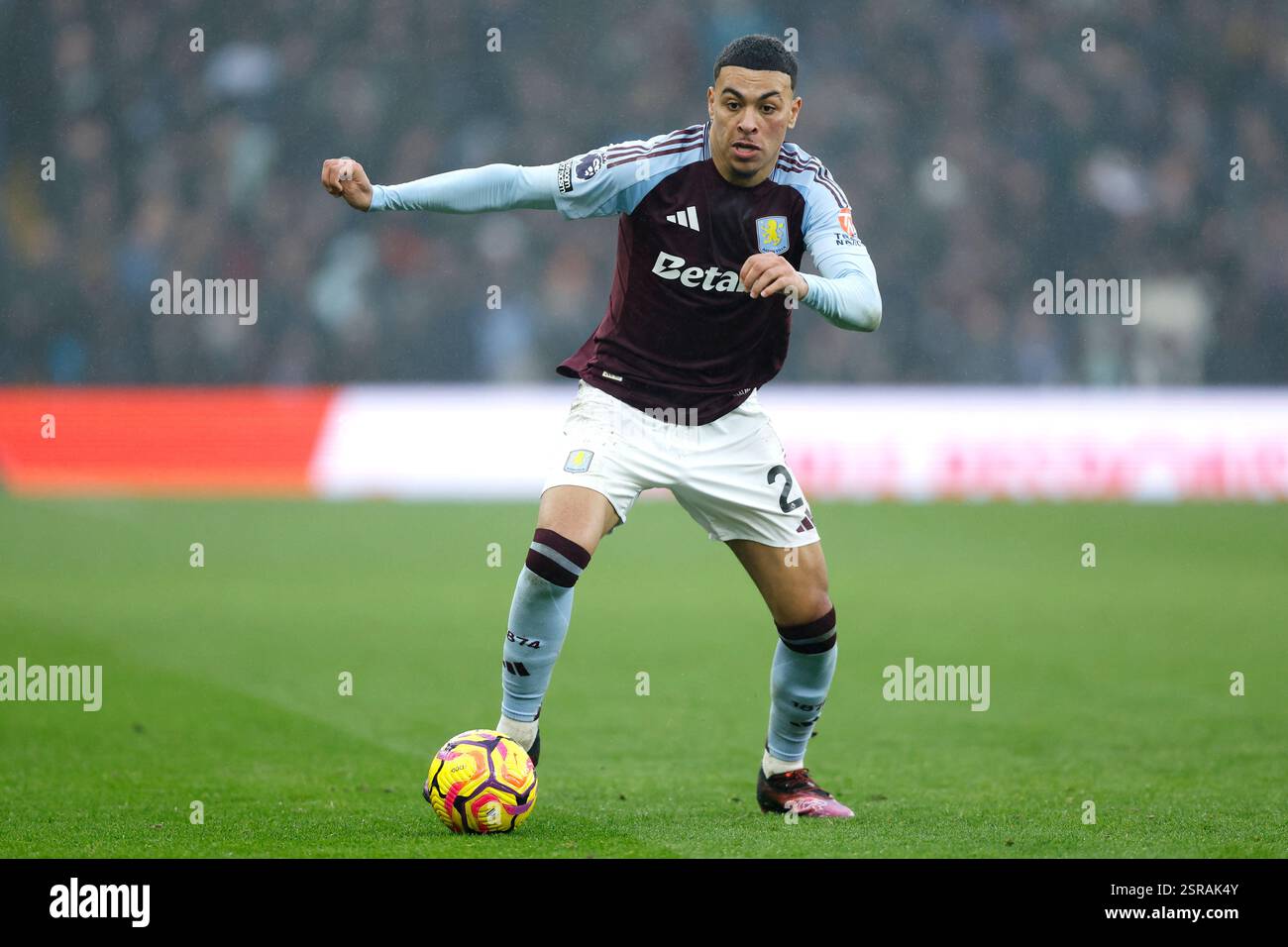 Aston Villa's Morgan Rogers in action during the Premier League match ...