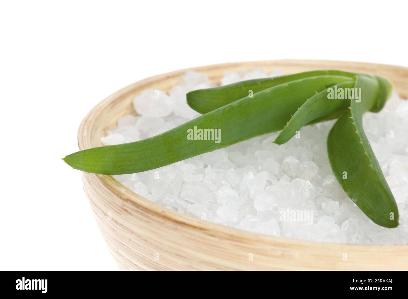 Aloe vera with bath salt Stock Photo - Alamy