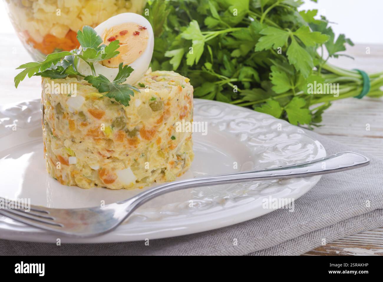 Polish vegetable salad Stock Photo - Alamy