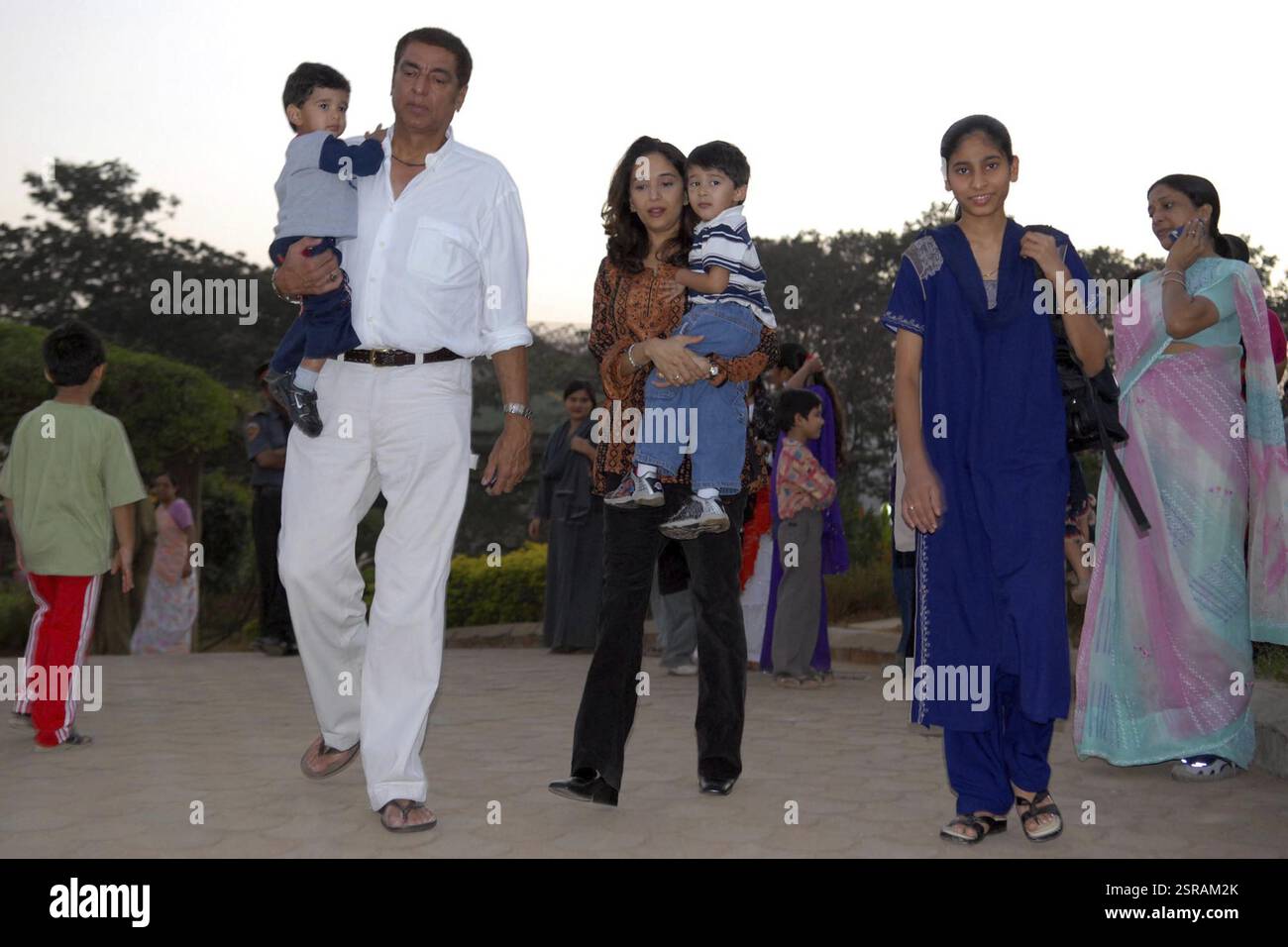 India Bollywood film actress Madhuri Dixit Nene with family, Mumbai ...