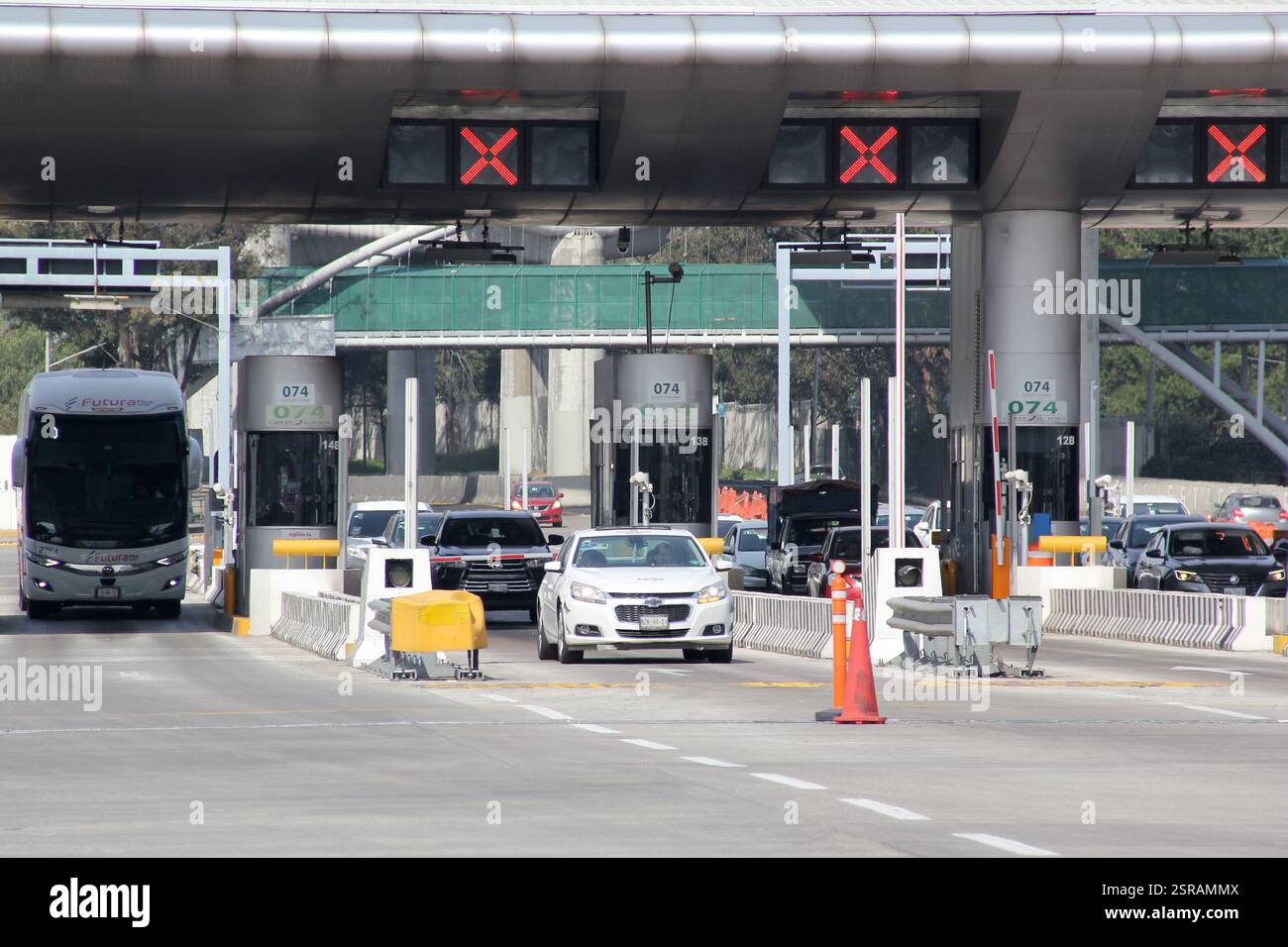 Mexico City, Mexico - Jan 1 2025: Toll booth at the exit to the CDMX ...