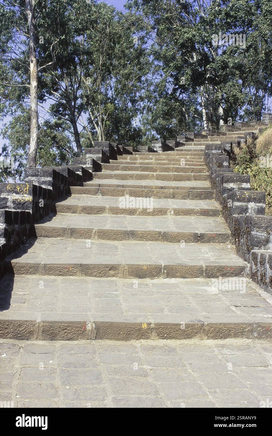Steps and greenery, Karla Caves, Lonavala, District Pune, Maharashtra ...