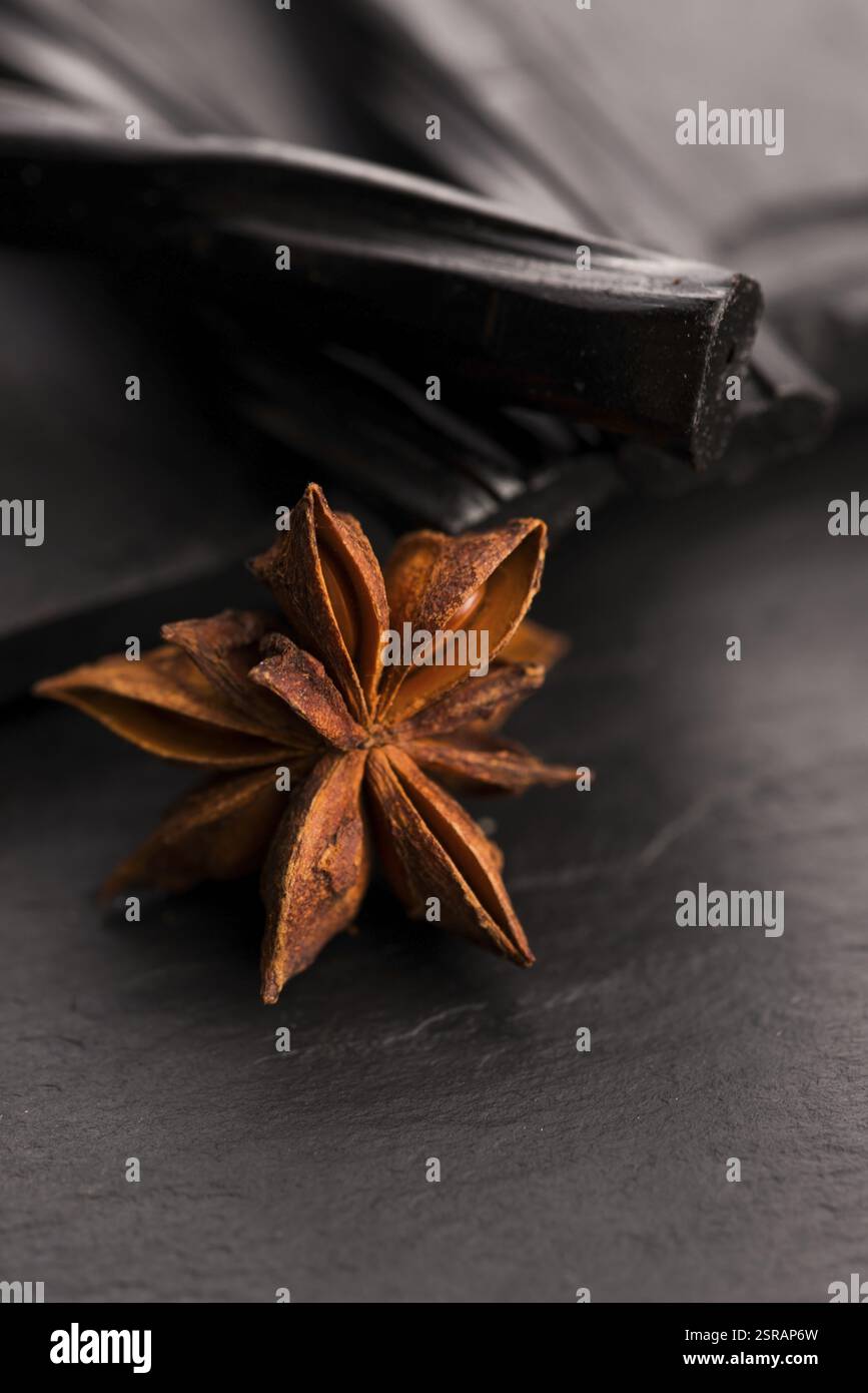 Licorice candy with star anise Stock Photo - Alamy