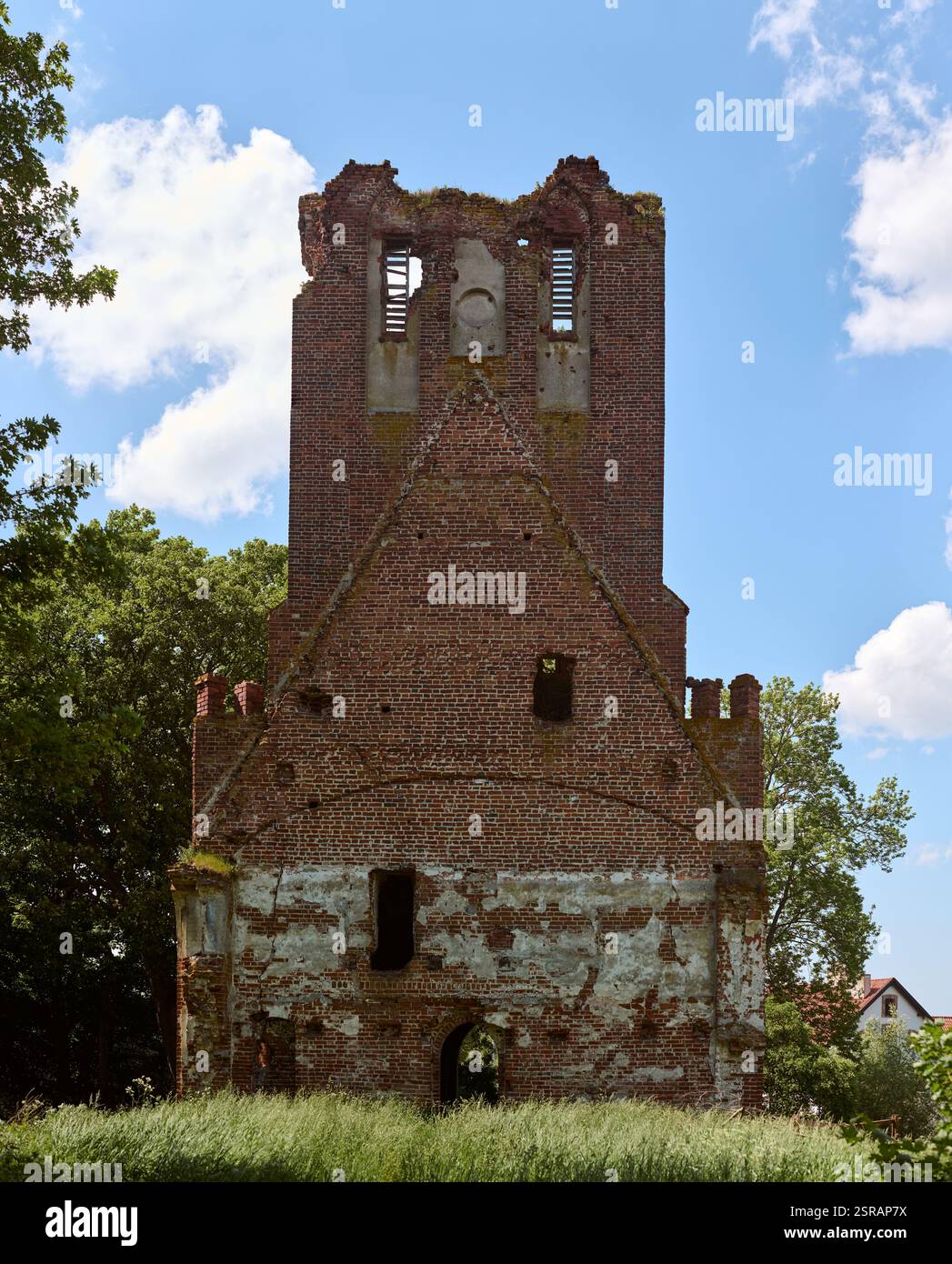 Ancient abandoned Lutheran church near old Teutonic castle Brandenburg ...