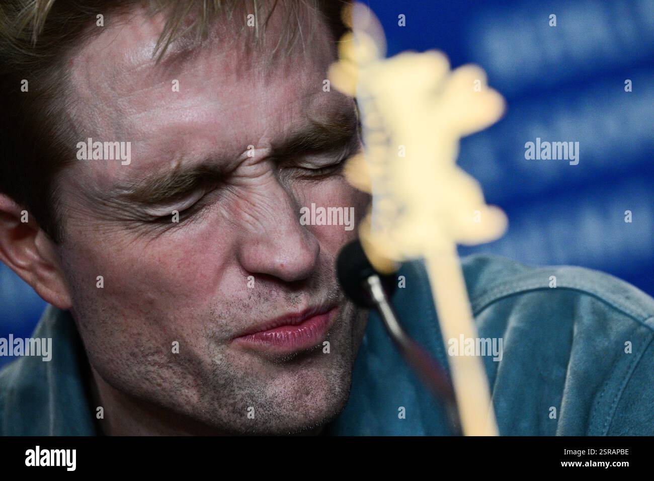 Berlin, Germany. 15th Feb, 2025. Robert Pattinson, actor, laughs in ...