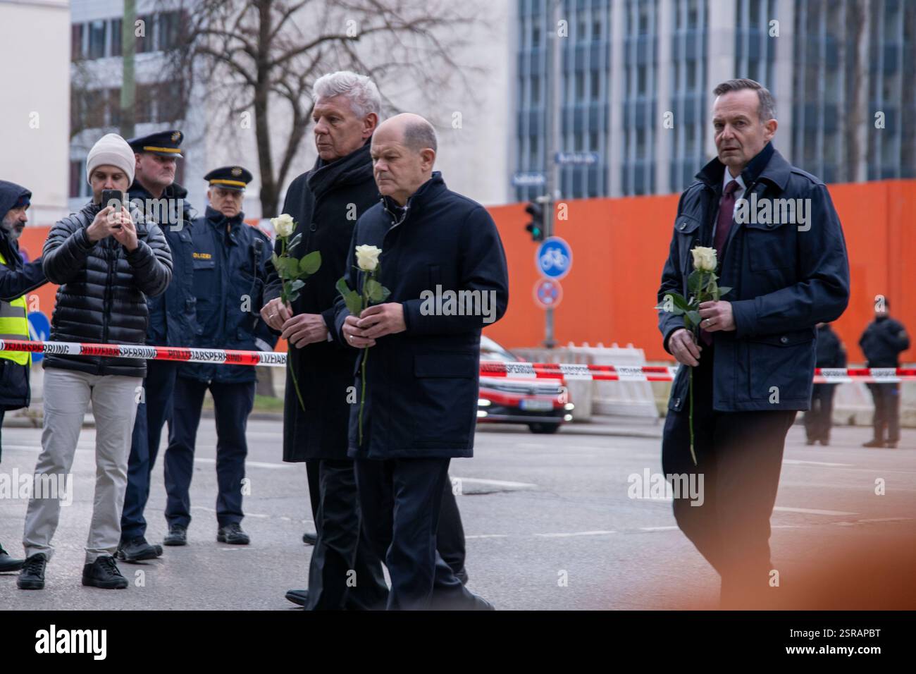 Munich, Germany. 15th Feb, 2025. Munich's Lord Mayor Dieter Reiter (SPD), Federal Chancellor ...