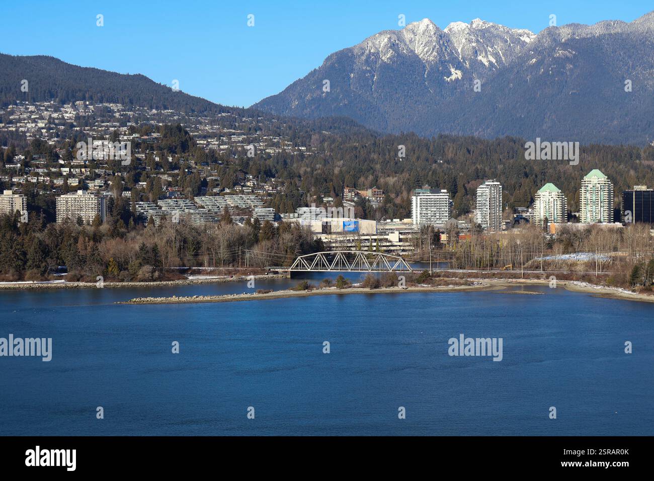 The view of West Vancouver & a railroad bridge from Prospect Point in ...