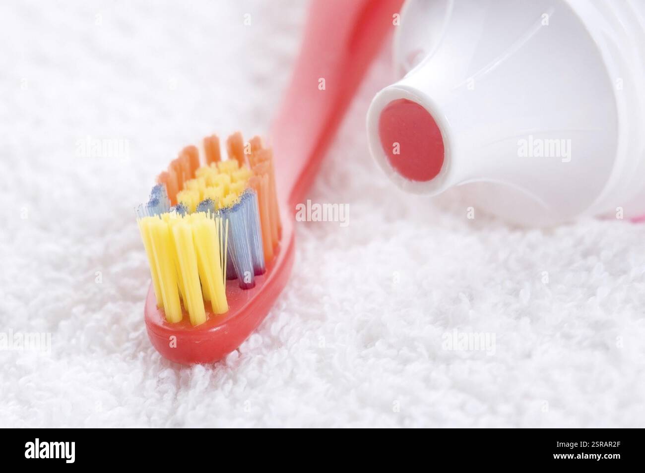 Strawberry tooth paste Stock Photo - Alamy