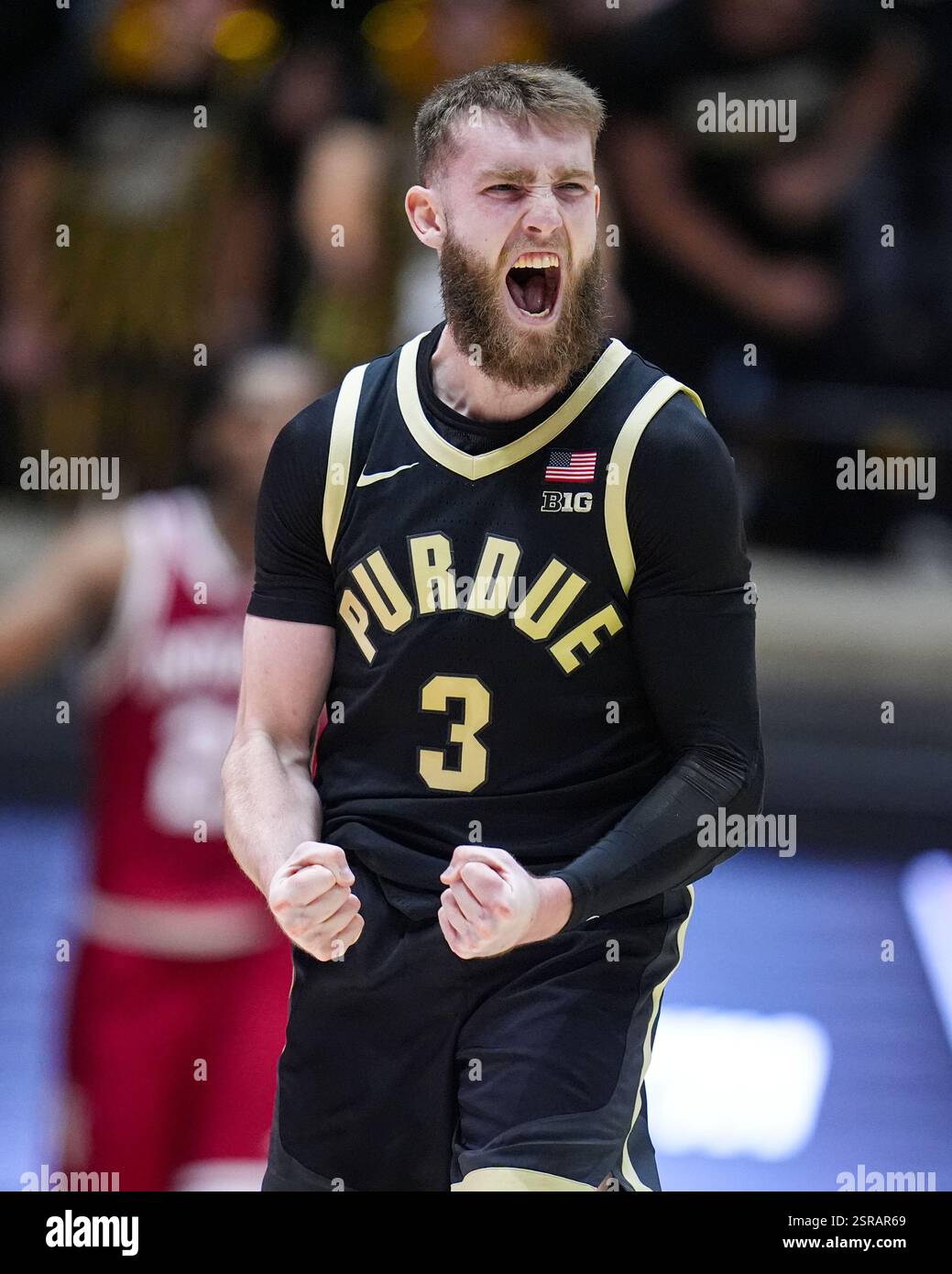 Purdue guard Braden Smith (3) celebrates during the second half of an ...