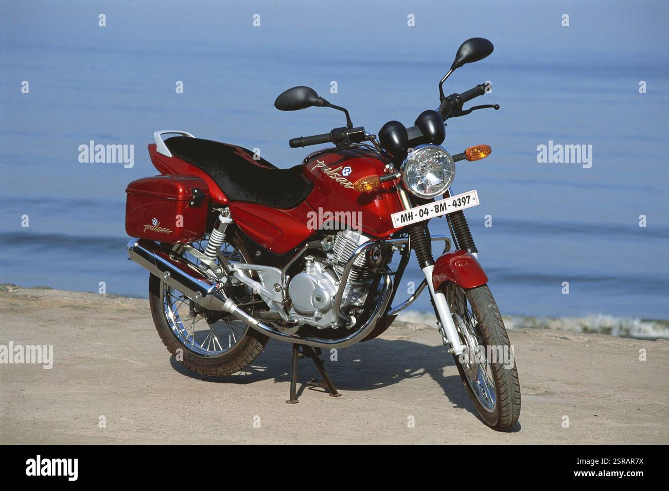 Motor cycle red bajaj pulsar model 150 CC, India, Asia Stock Photo - Alamy