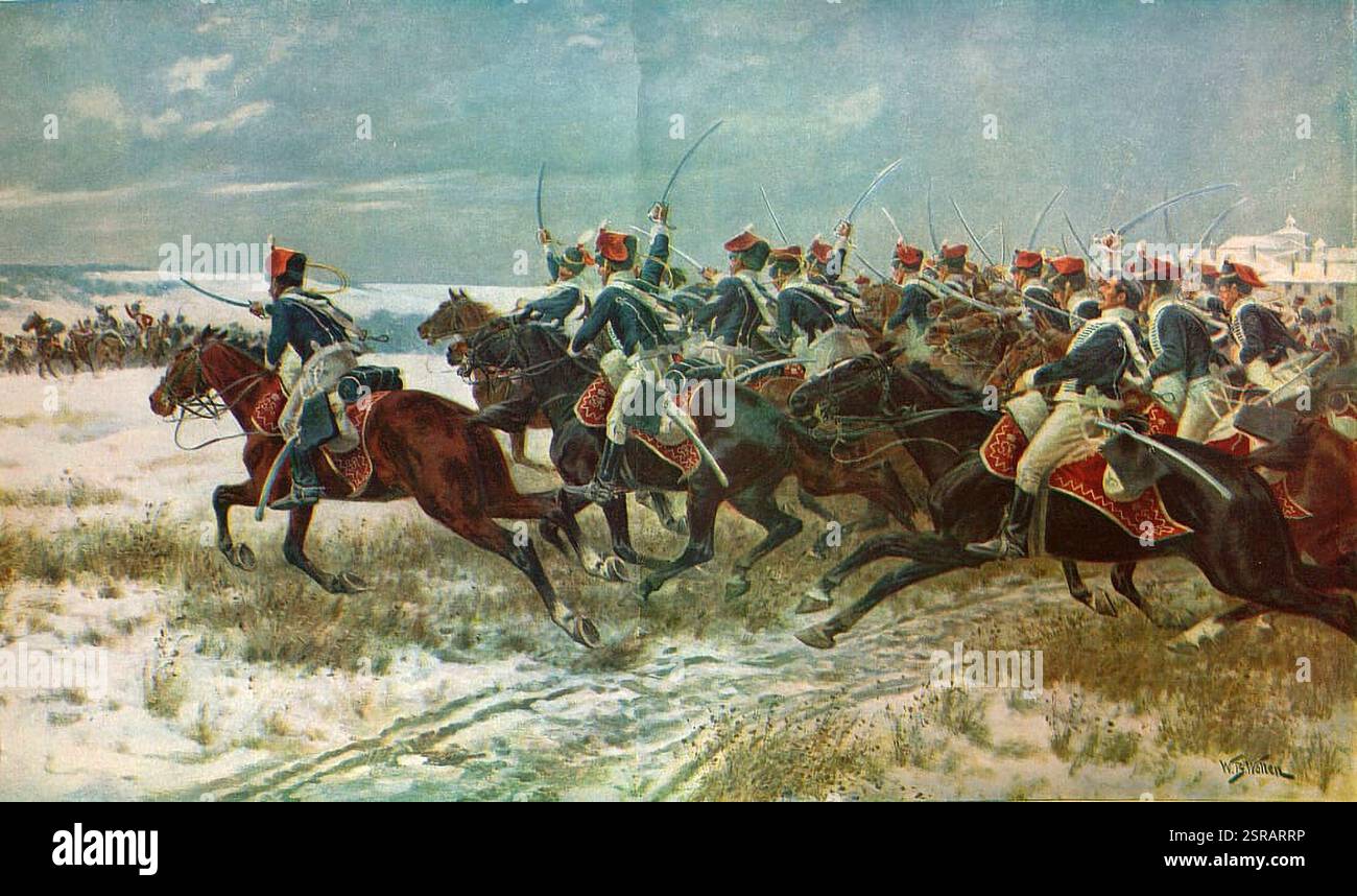 The Charge of the English Cavalry at the Battle of Benavente. This ...