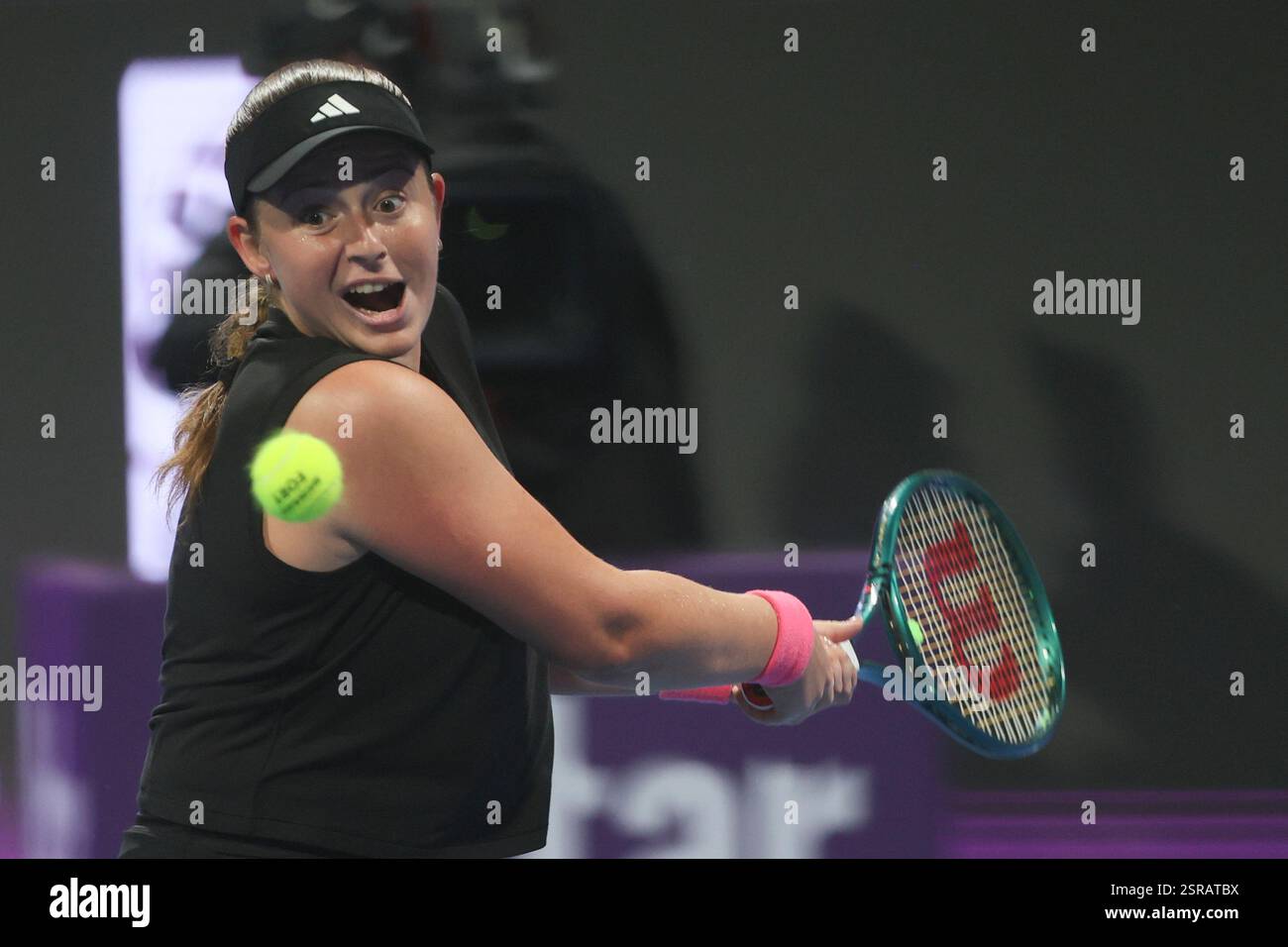 Latvia's Jelena Ostapenko returns to Amanda Anisimova of the United ...