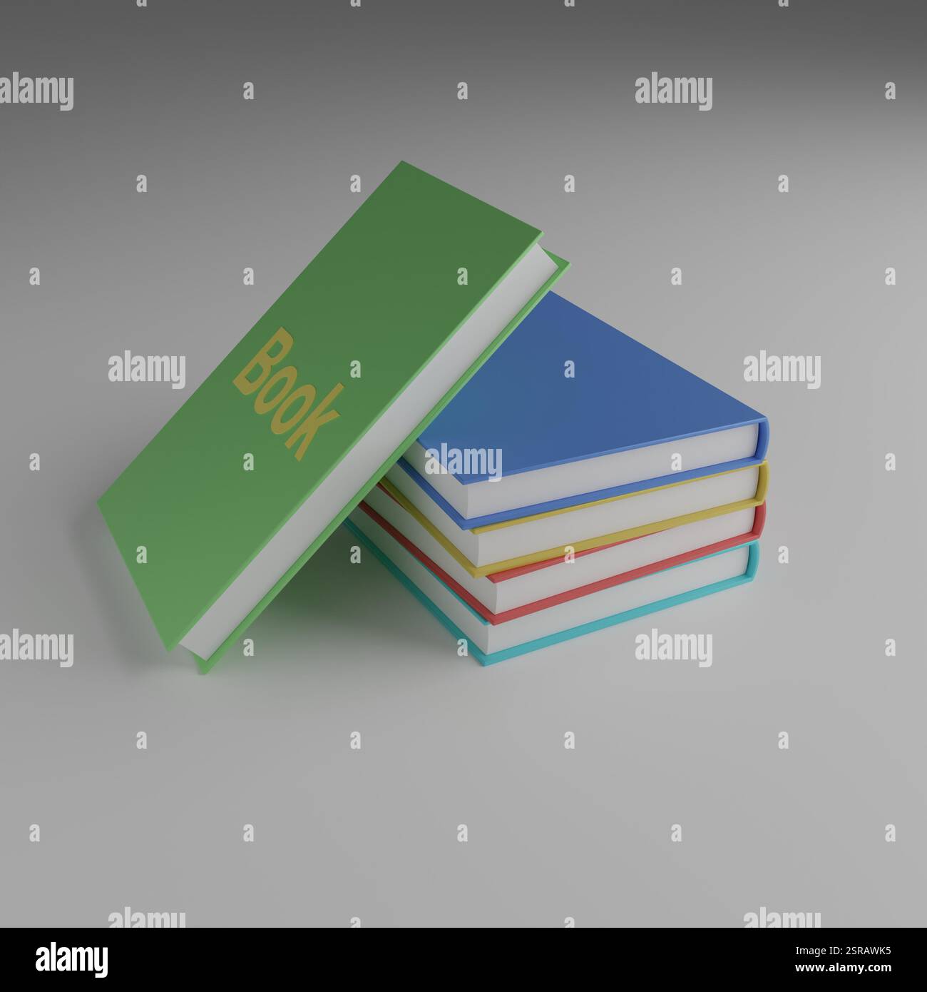 A Stack of Different Colored Books Stock Photo - Alamy