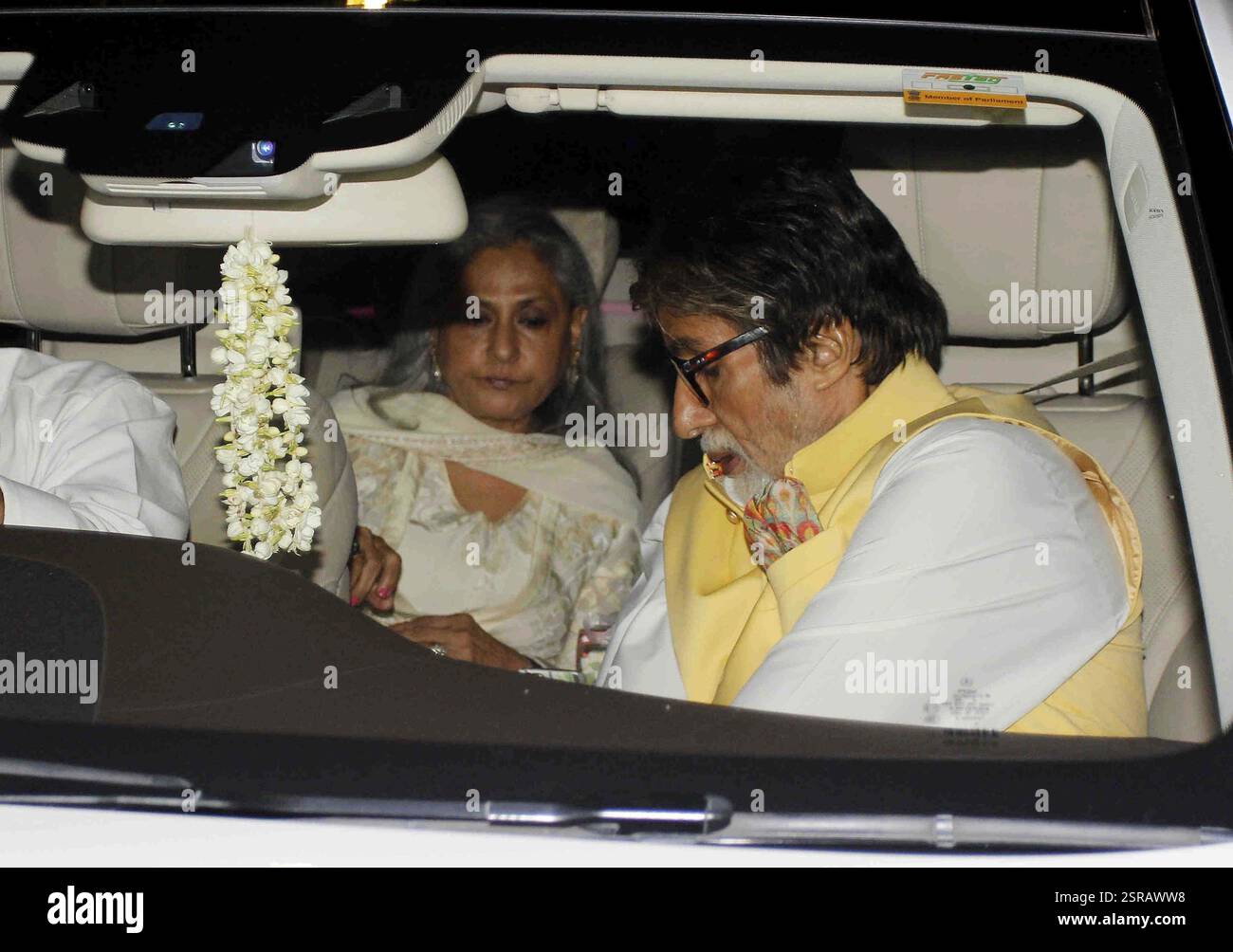 Bollywood actor Amitabh Bachchan with his wife Jaya Bachchan during ...
