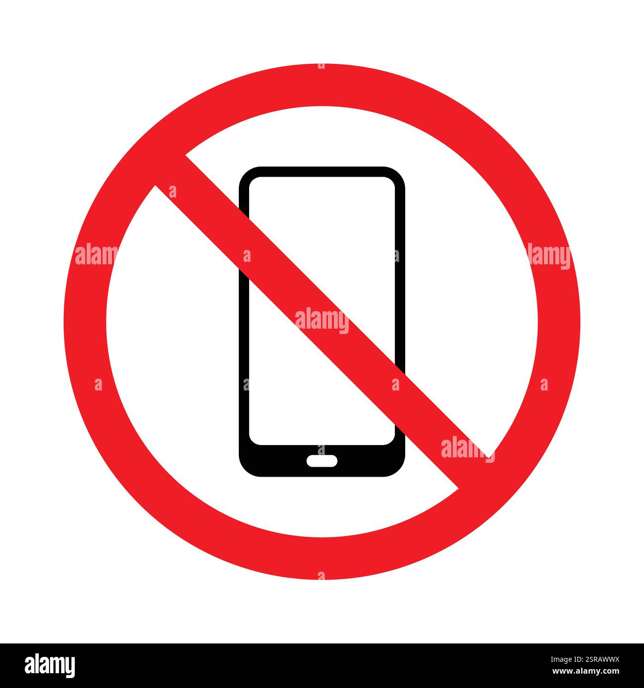 Mobile phone prohibited icon vector image on white background. Warning ...