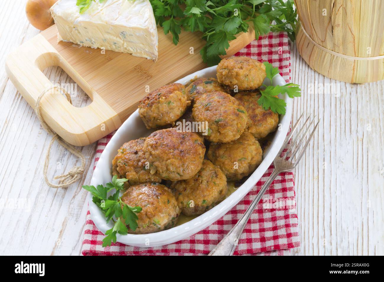 Rissole with mould cheese and parsley Stock Photo - Alamy