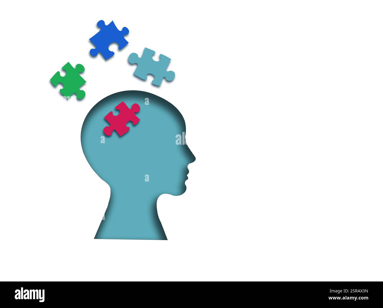 brain with puzzle, autism, memory loss, dementia and alzheimer ...