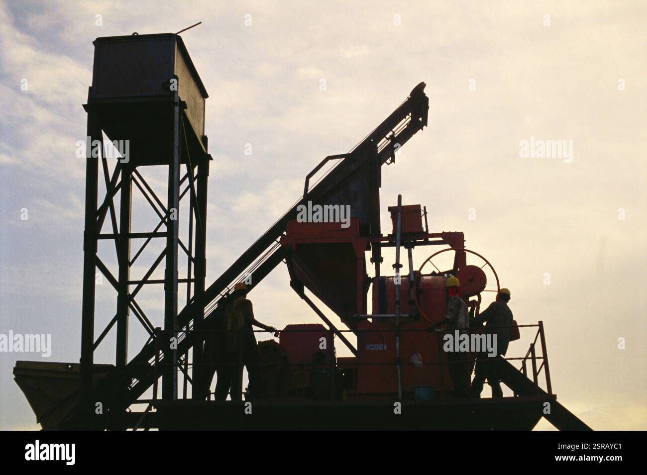 Concrete construction mixing plant, India, Asia Stock Photo - Alamy