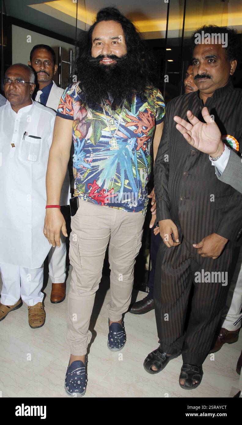 Dr Gurmeet Ram Rahim Singhni Insan arrives to attend the 44th Giants ...