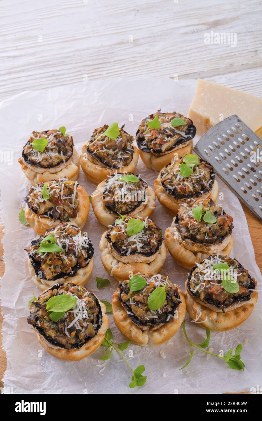 Champignons with puff pastry Stock Photo - Alamy