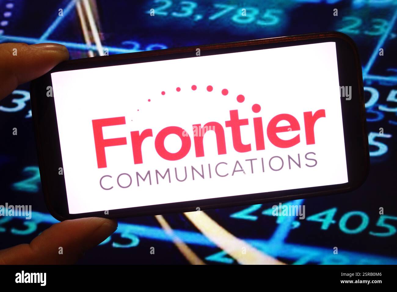 In this photo illustration, the Frontier Communications company logo is ...