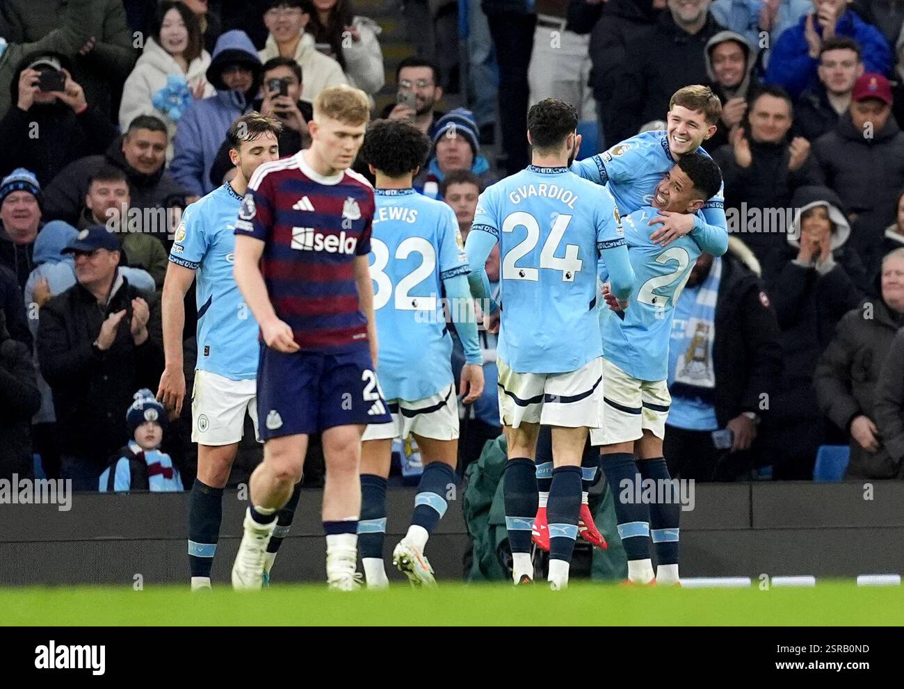 Manchester City's James McAtee celebrates scoring their side's fourth ...