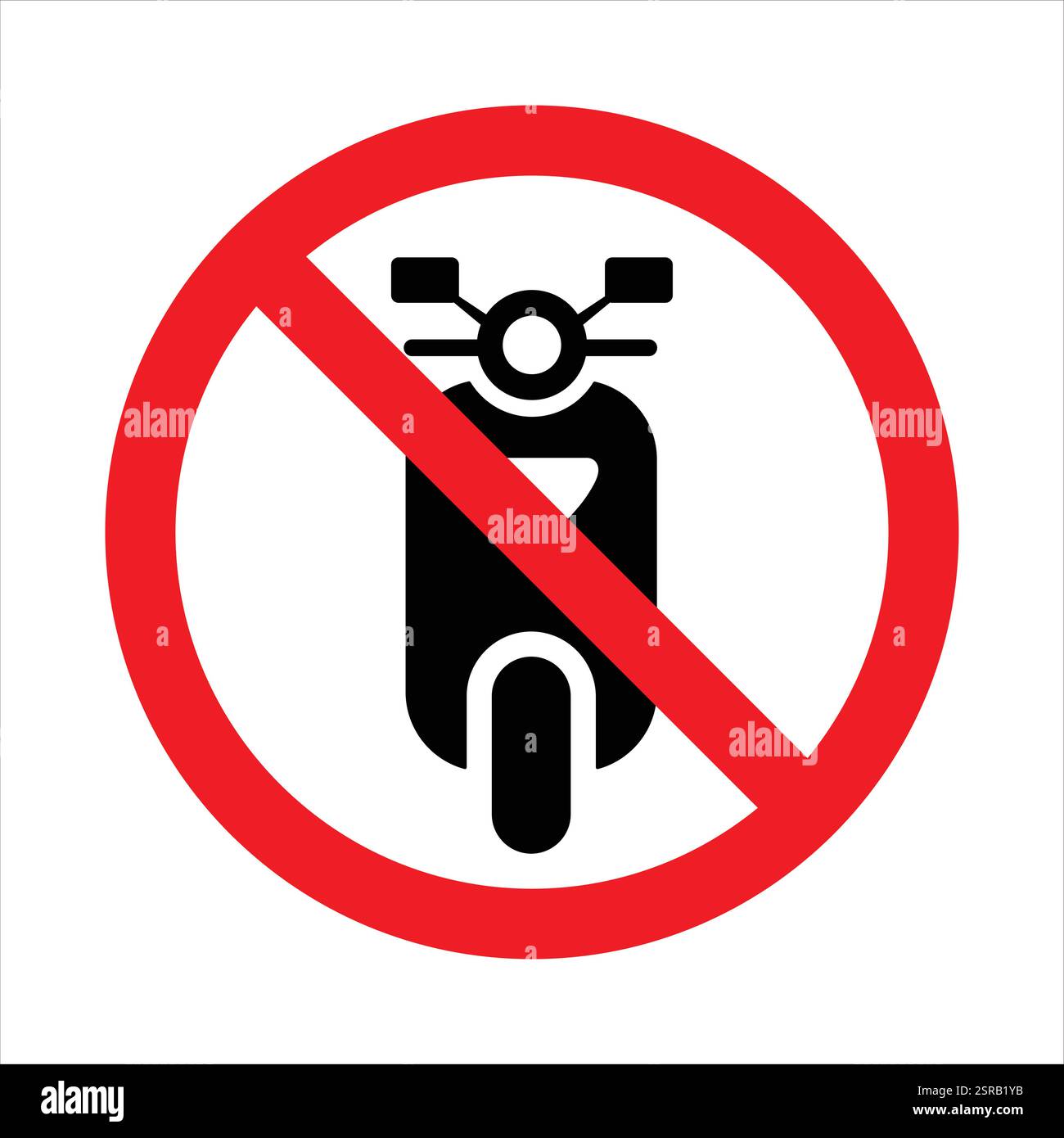 Ban moped delivery zone black silhouette icon. Scooter ban symbol. Fast ...